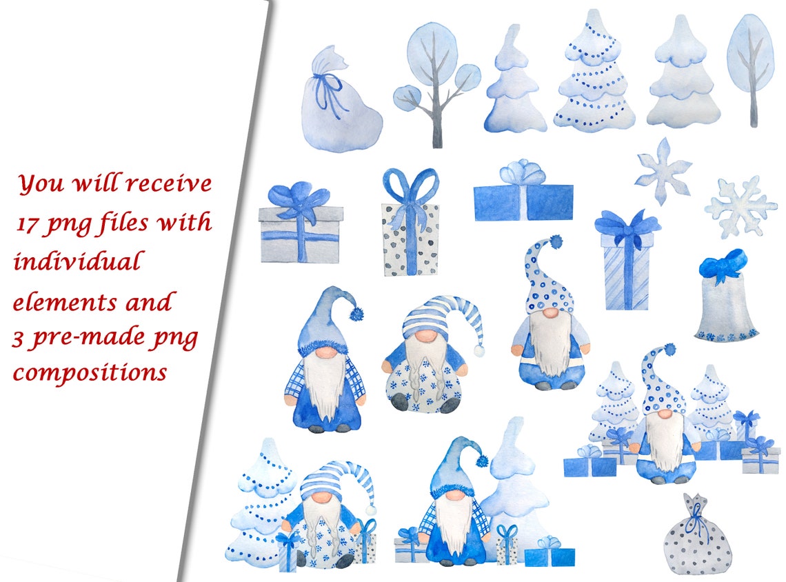 Christmas Gnomes Clipart Nordic Scandinavian Clip Art New | Etsy