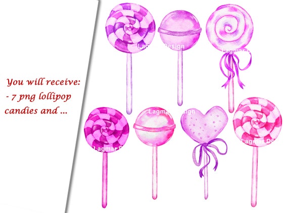Pink Swirl Lollipop Clipart