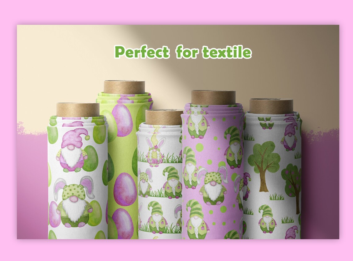 Easter Gnomes Digital Paper, Easter Eggs Seamless Pattern File, Pastel ...
