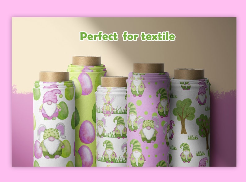 Easter Gnomes Digital Paper, Easter Eggs Seamless Pattern File, Pastel ...