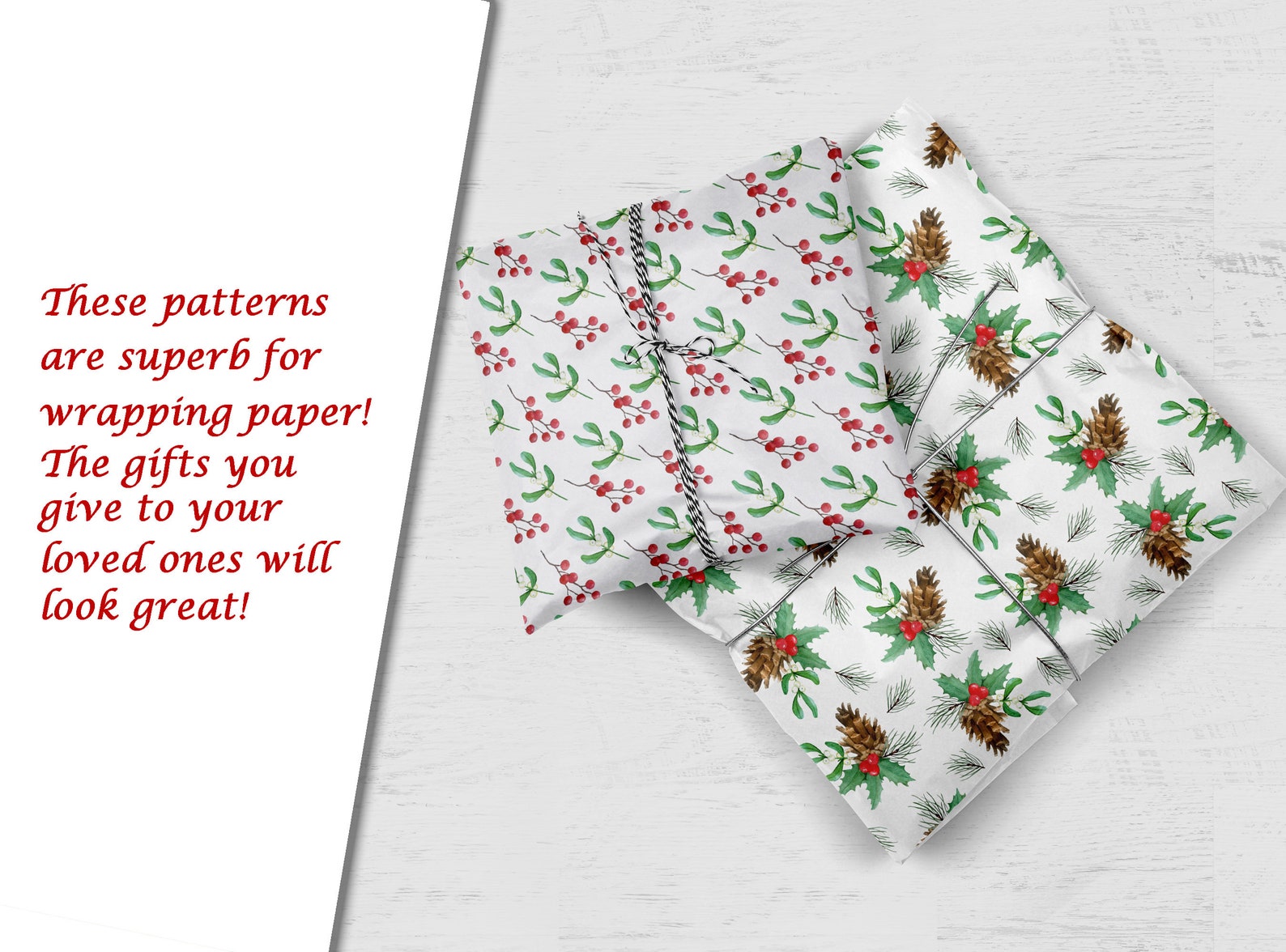 Watercolor Christmas Digital Paper Winter Seamless Pattern - Etsy