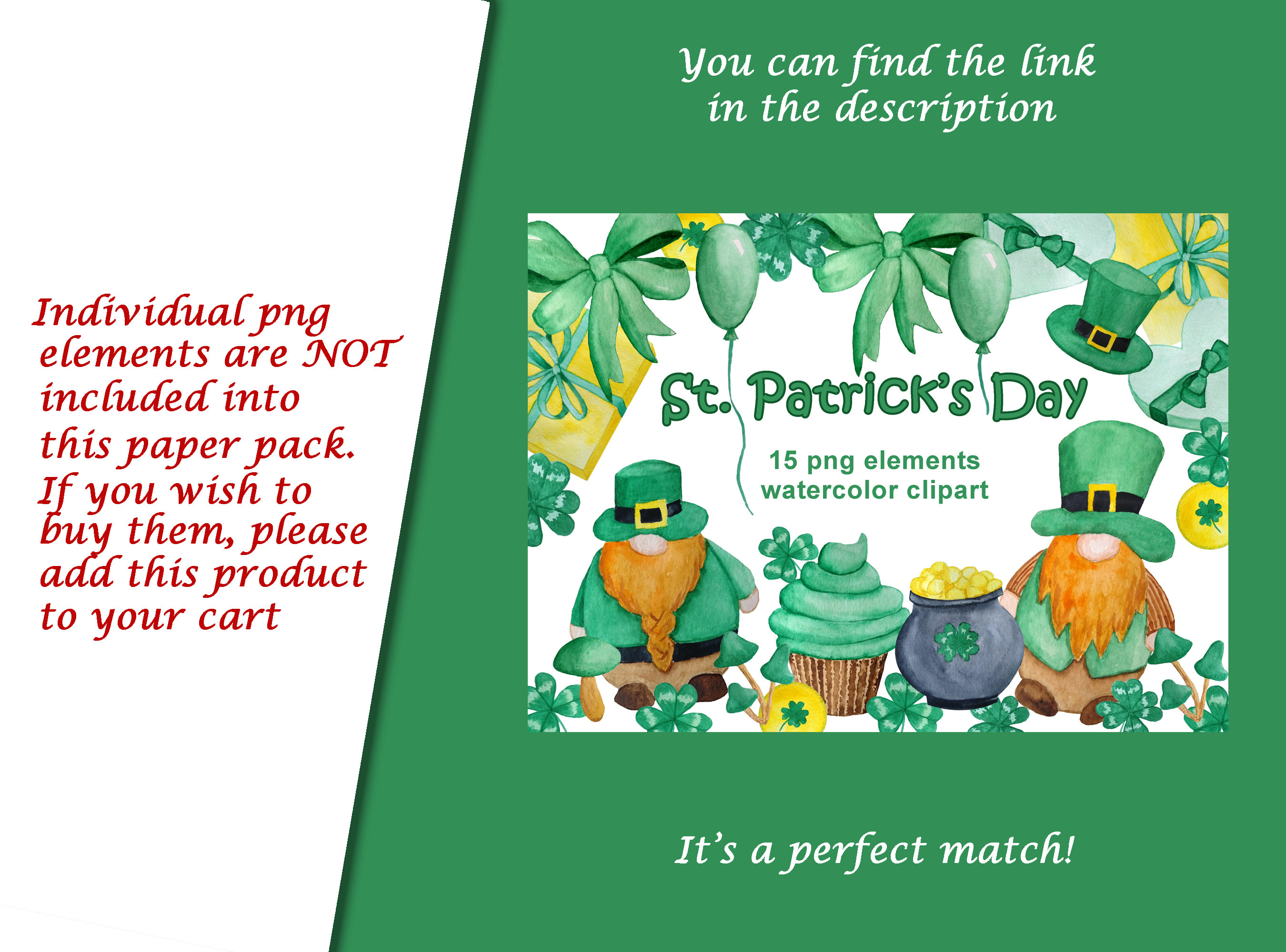 St Patricks Digital Paper, Shamrock Digital Paper, Leprechaun Gnome, St ...