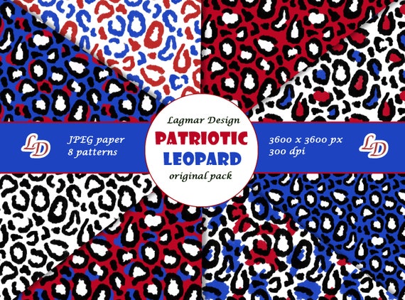 Patriotic Leopard Seamless Pattern File 4th of July Cheetah - Etsy