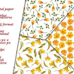 Floral Spring Digital Paper Pack / Pastel Flower Seamless Pattern ...