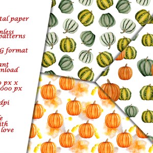 Pumpkin Digital Paper, Fall Seamless Pattern Files, Halloween ...