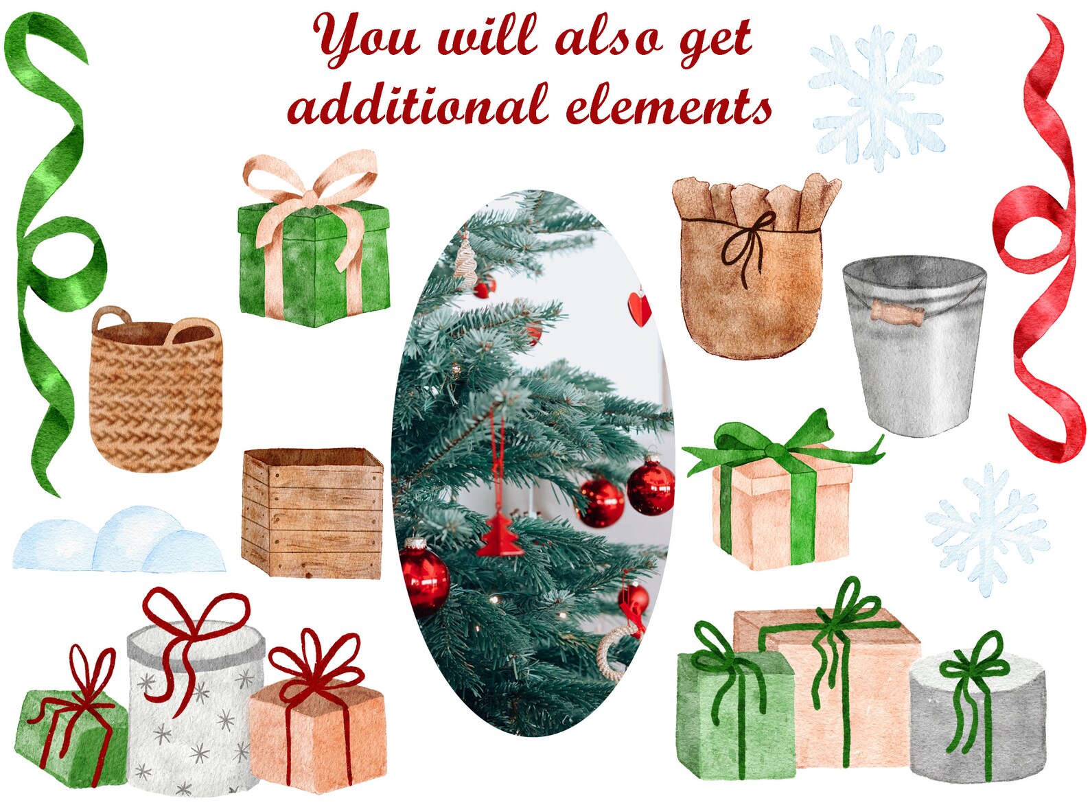 Christmas Tree PNG Clipart Watercolor Winter Clip Art - Etsy