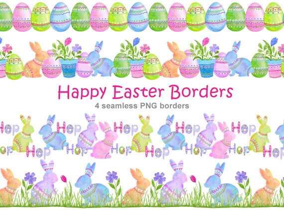 Easter Bunny Border Clip Art