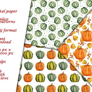 Pumpkin Digital Paper, Fall Seamless Pattern Files, Halloween ...