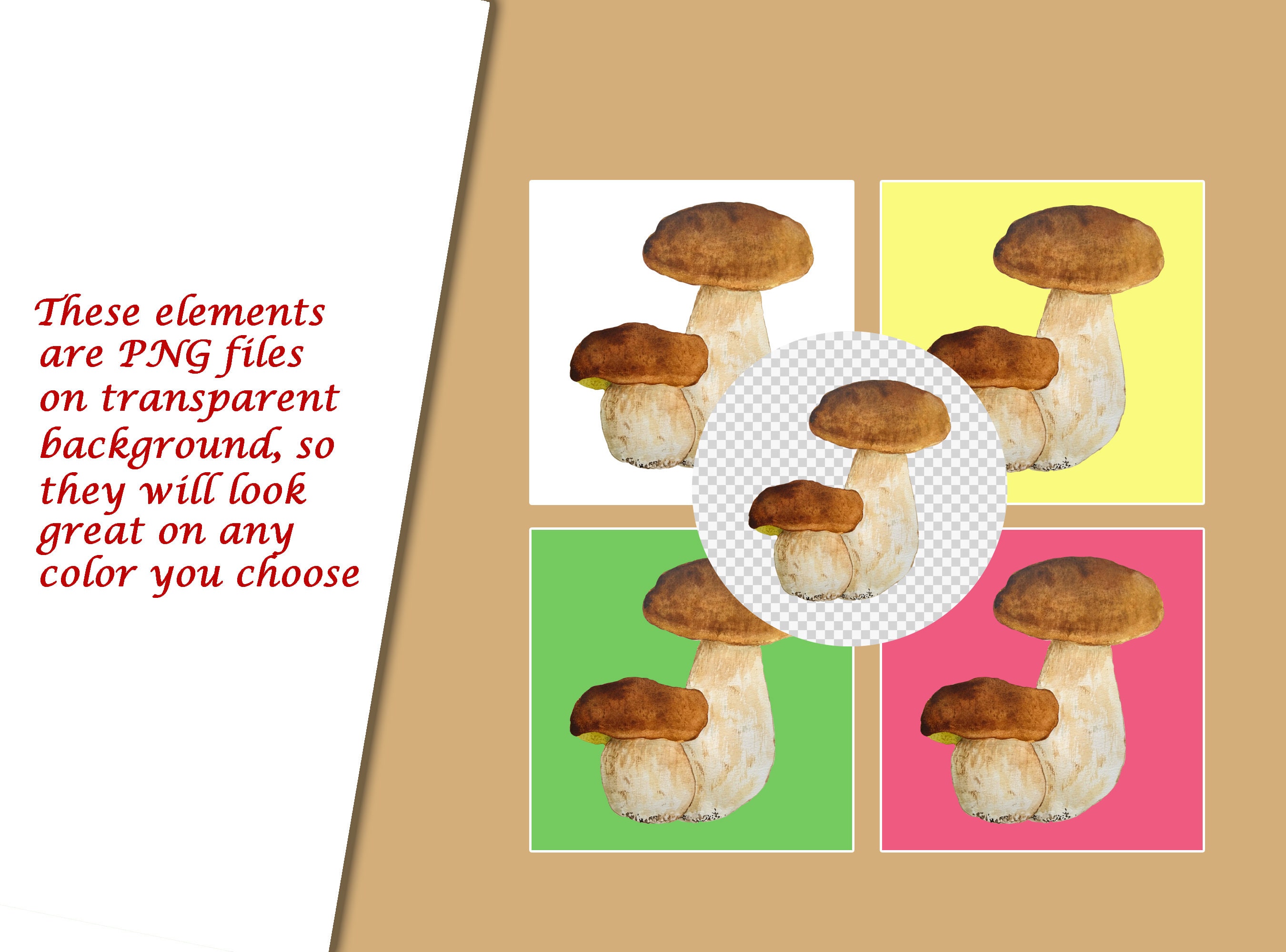 Mushroom Clipart Fall Clip Art File Png Autumn Wood Forest - Etsy UK