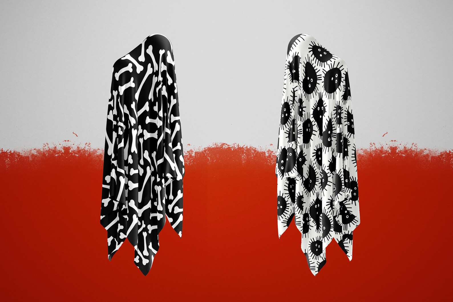 Black White Halloween Digital Paper Cute Seamless Pattern - Etsy