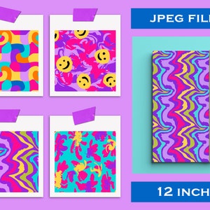 Y2K Digital Paper, 1990s 2000s Seamless Pattern File, Memphis Neon ...