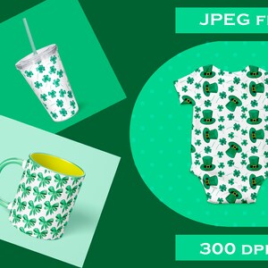 St Patricks Digital Paper, Shamrock Digital Paper, Leprechaun Gnome, St ...