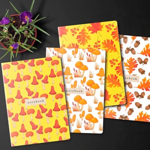 Forest Mushroom Digital Paper, Fall Autumn Leaves Berries Seamless ...