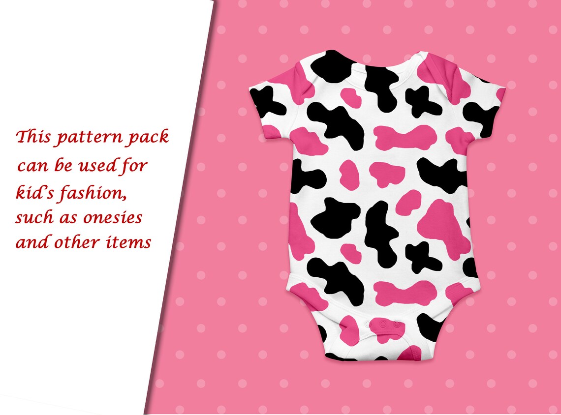 Pastel Pink Strawberry Cow Digital Paper Summer Berry - Etsy