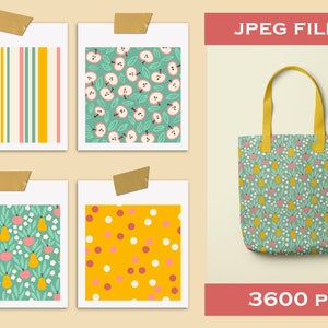 Pastel Fruit Digital Paper, Summer Garden Seamless Pattern File, Tutti ...