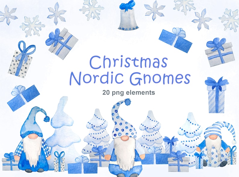 Christmas Gnomes Clipart Nordic Scandinavian Clip Art New | Etsy