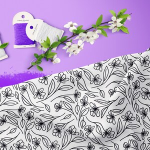 Black and White Floral Digital Paper, Flower Seamless Pattern File ...