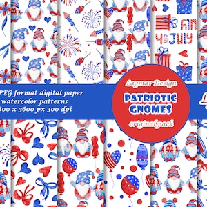 4th of July Digital Paper / Patriotic Independence Day - Etsy