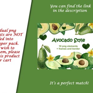 Avocado Digital Paper, Summer Digital Paper, Fruit Seamless Pattern ...