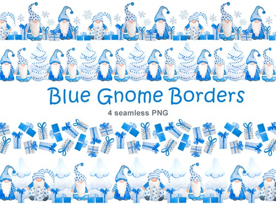 Christmas Gnomes PNG Border Scandinavian Seamless Files - Etsy