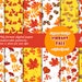 Forest Mushroom Digital Paper, Fall Autumn Leaves Berries Seamless ...