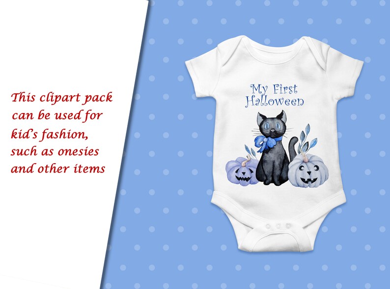 Pastel Blue Halloween Clipart Cute Kawaii Kid Halloween Png - Etsy