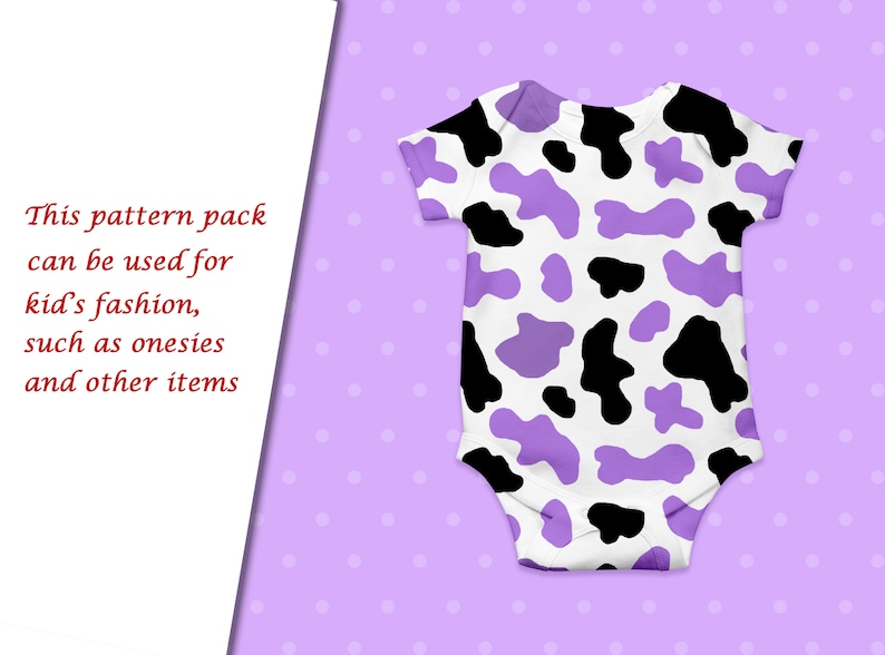Pastel Purple Cow Print Seamless Pattern File, Pansy Digital Paper ...