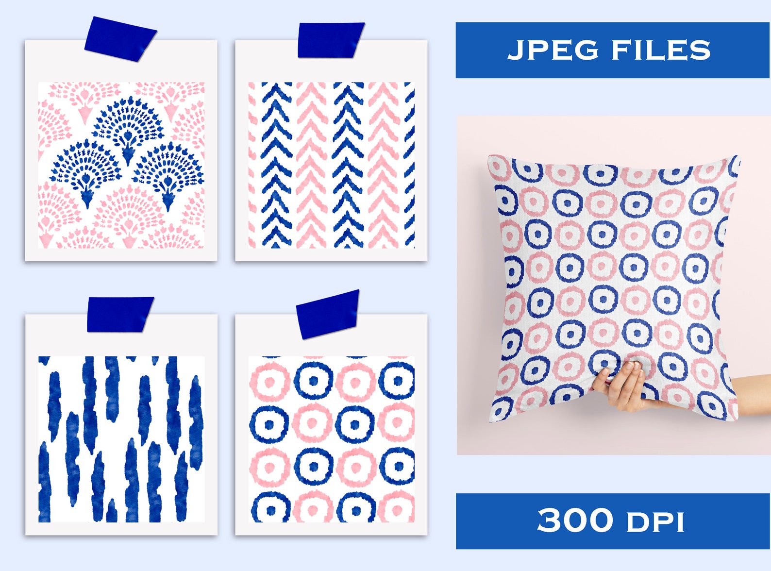 Navy Blush Digital Paper Boho Abstract Seamless Pattern File - Etsy