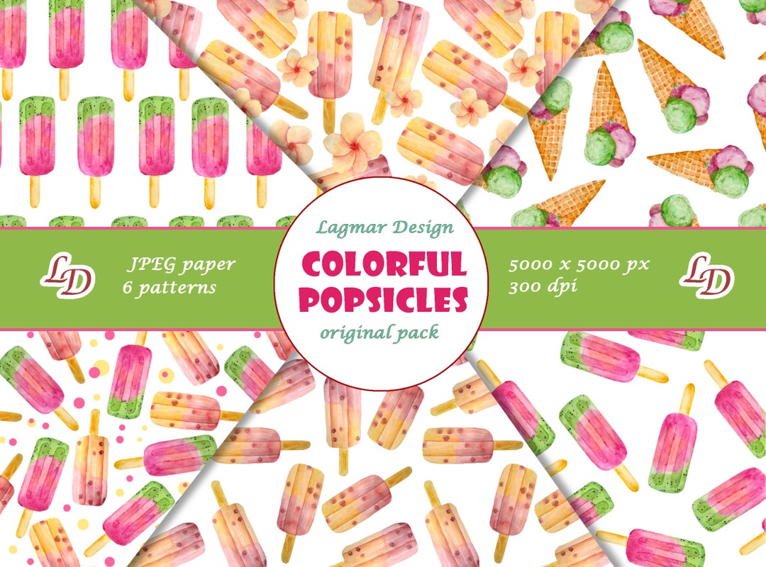 Ice Cream Digital Paper, Summer Digital Paper, Dessert Seamless Pattern ...