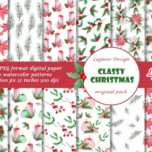 Watercolor Christmas Digital Paper, Winter Seamless Pattern File ...