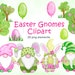 Easter Gnomes Clipart, Easter Eggs Trees Flowers Clip Art, Pastel ...