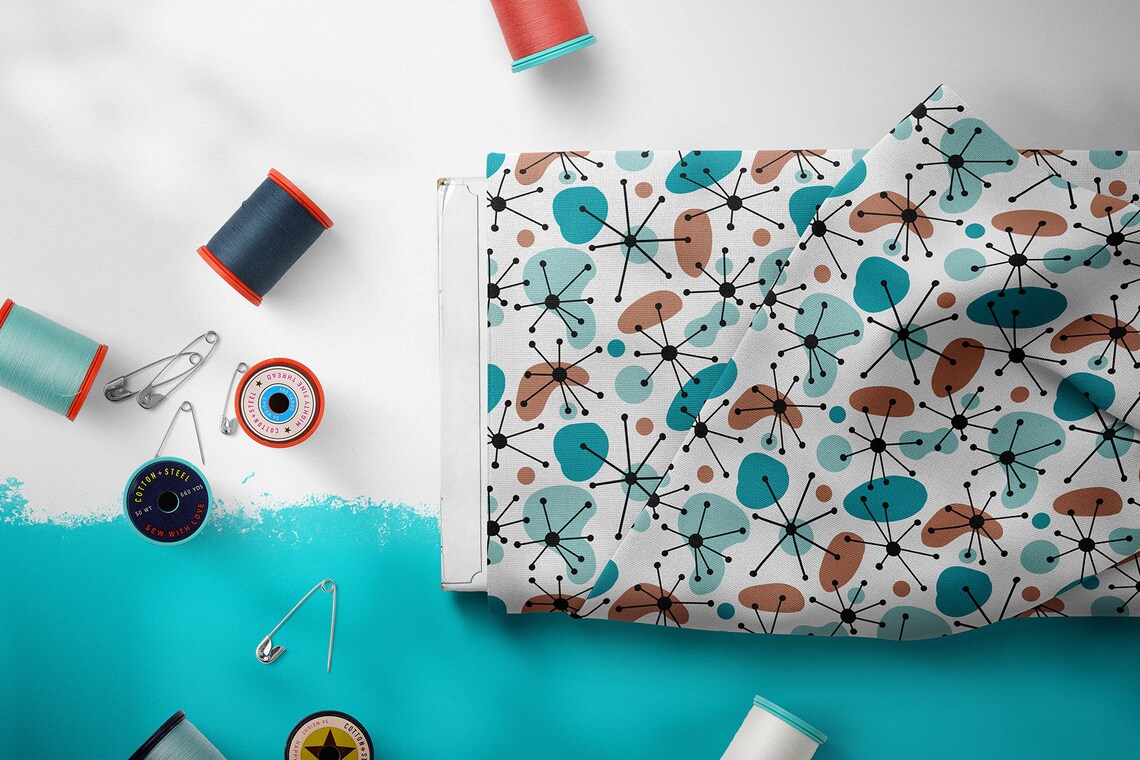 Mid Century Modern Digital Paper 50s 60s Seamless Pattern - Etsy