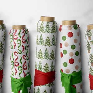 Christmas Tree Digital Paper, Watercolor Winter Seamless Pattern File ...