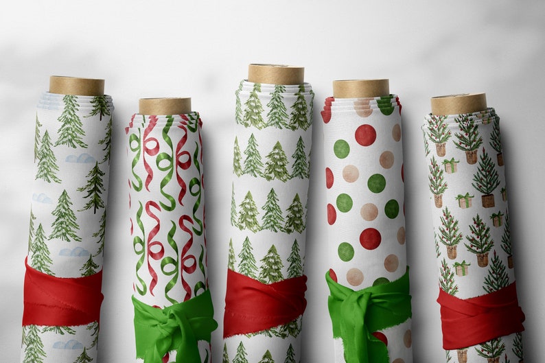 Christmas Tree Digital Paper Watercolor Winter Seamless - Etsy