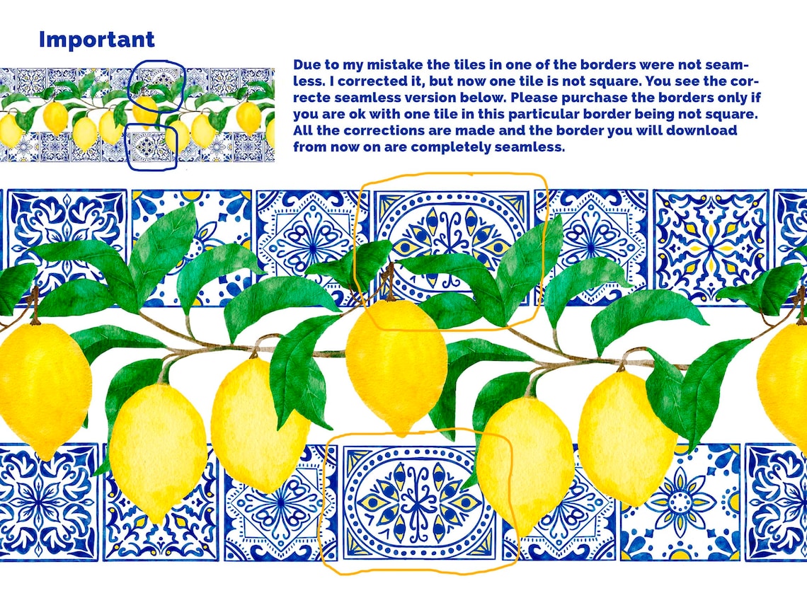 Lemon Seamless Border PNG, Summer Frame File, Citrus Fruit Wedding ...