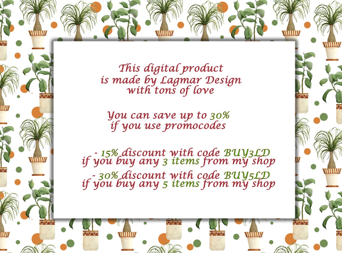 Digital Plants Paper Potted House Plants Digital Paper - Etsy