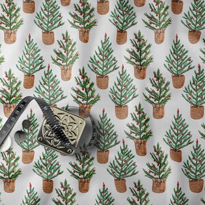 Christmas Tree Digital Paper, Watercolor Winter Seamless Pattern File ...