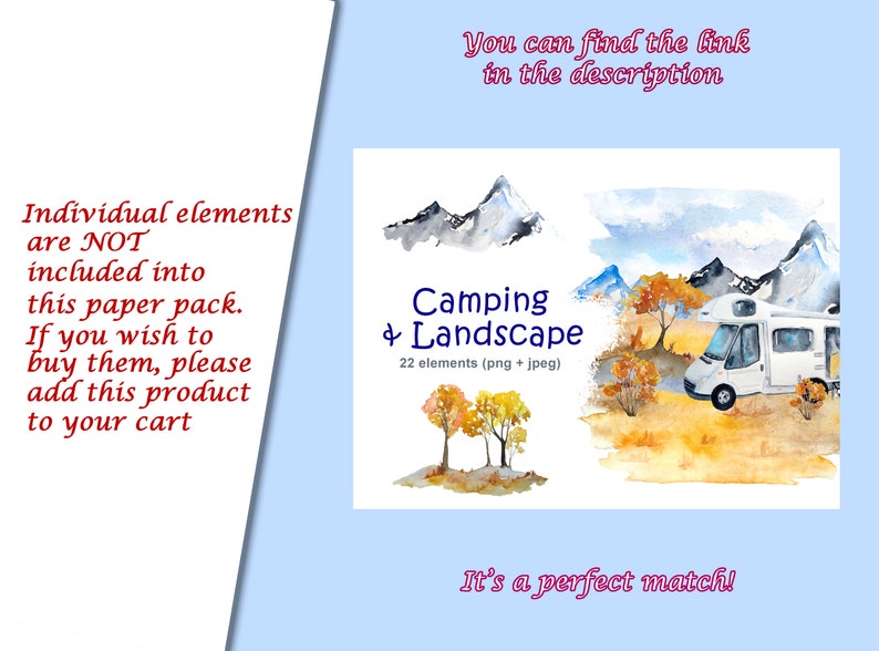 Fall Landscape Mountain Digital Paper Camping Digital Paper - Etsy