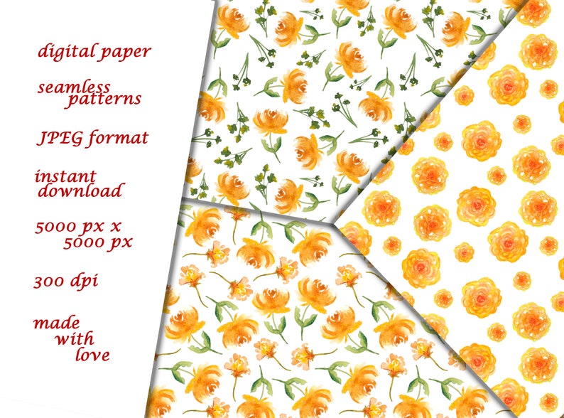 Floral Spring Digital Paper Pack / Pastel Flower Seamless | Etsy