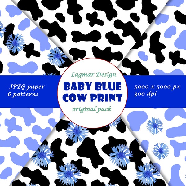 Blue Cow Fabric - Etsy