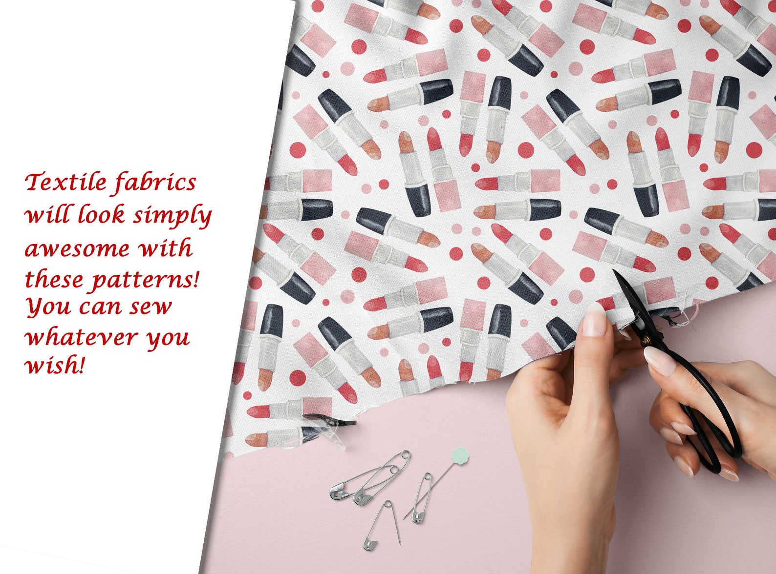 Makeup digital paper Lipstick seamless pattern files | Etsy