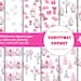 Pink Christmas Gnomes Digital Paper, Nordic Scandinavian Gnomes ...