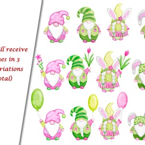 Easter Gnomes Clipart, Easter Eggs Trees Flowers Clip Art, Pastel ...