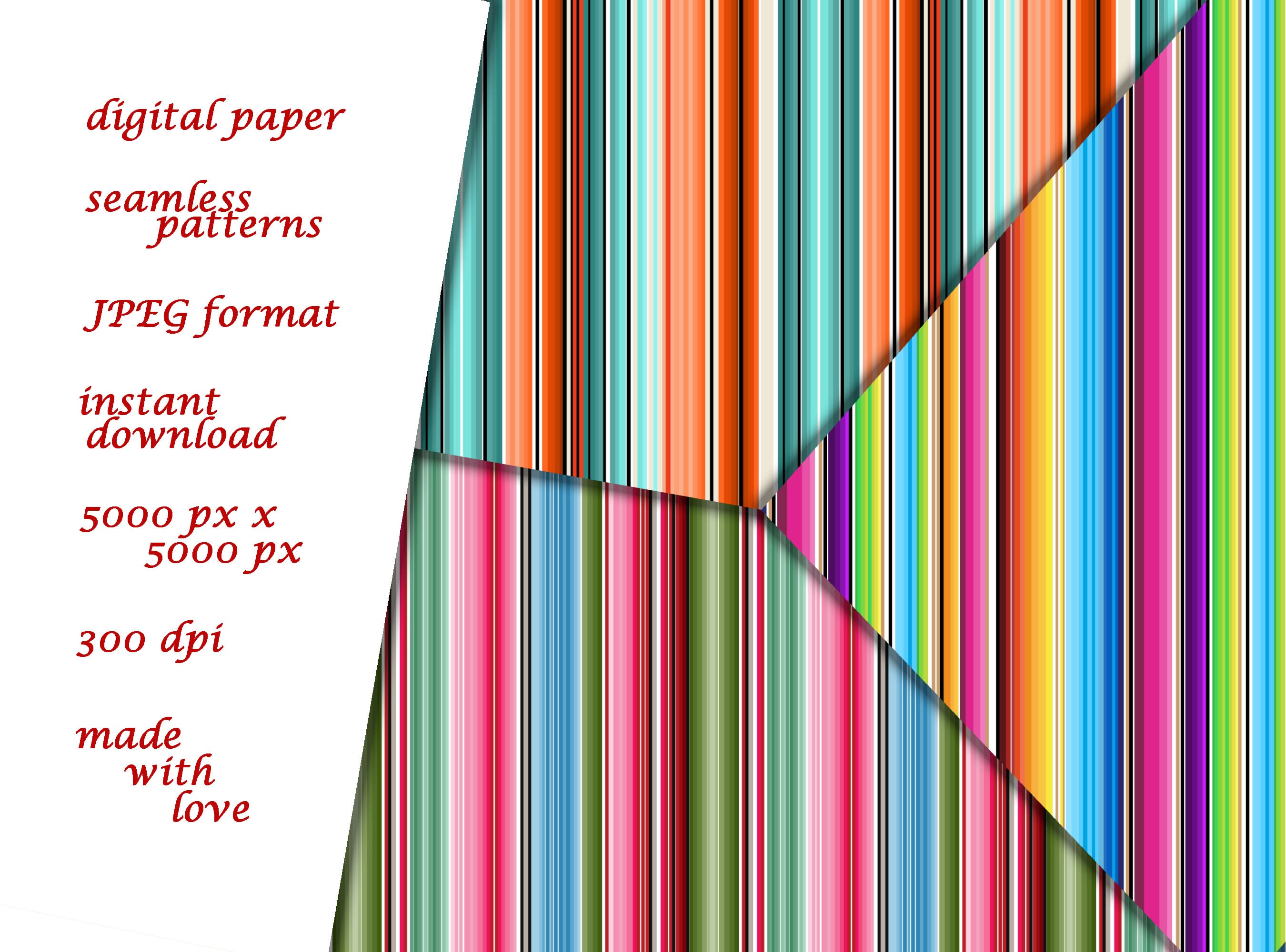 Serape Digital Paper, Mexican Summer Seamless Pattern Files, Download ...
