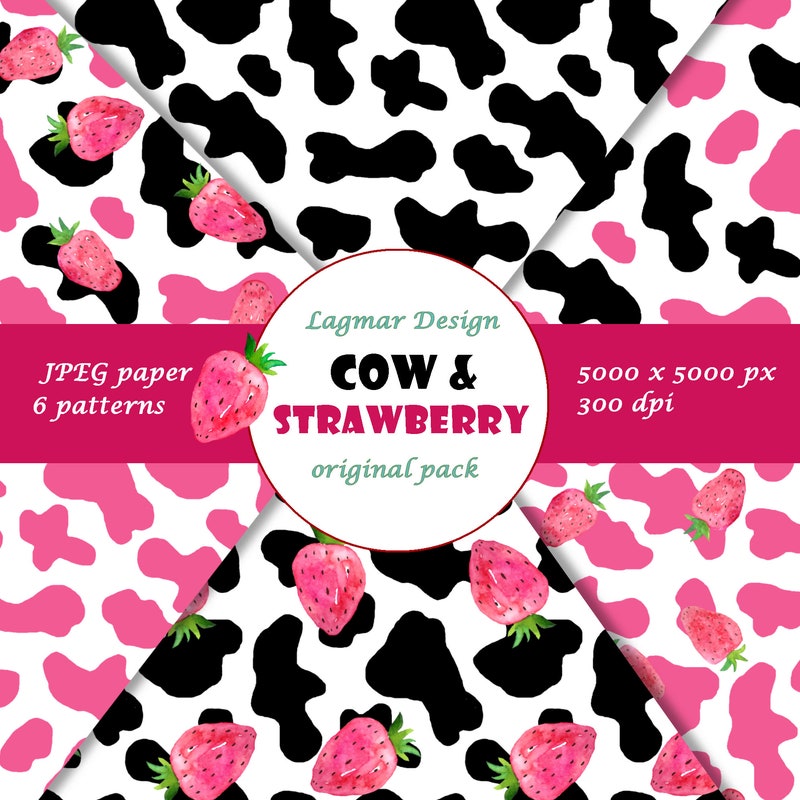 Pink Cow Print - Etsy