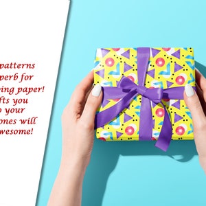 80s & 90s Digital Paper, Memphis Neon Digital Paper, Retro Seamless ...