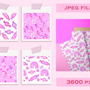 Pink Swirl Lollipop Digital Paper, Girl Baby Shower Seamless Pattern ...
