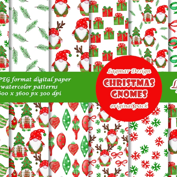 Christmas Digital Paper - Etsy