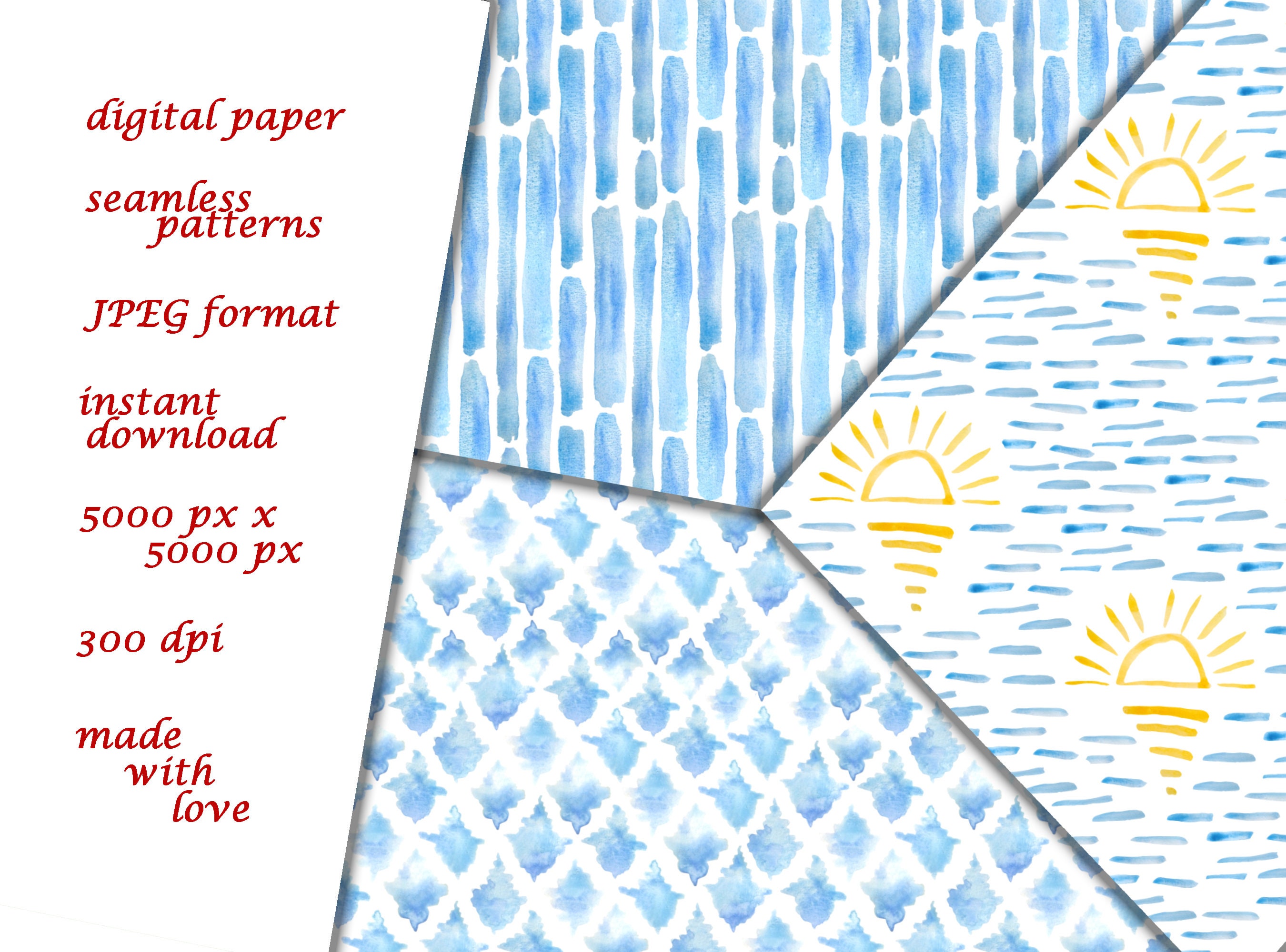 Beach Digital Paper Summer Digital Paper Nautical Seamless | Etsy