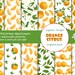 Summer Citrus Digital Paper Pack / Orange Tangerine Seamless Pattern ...
